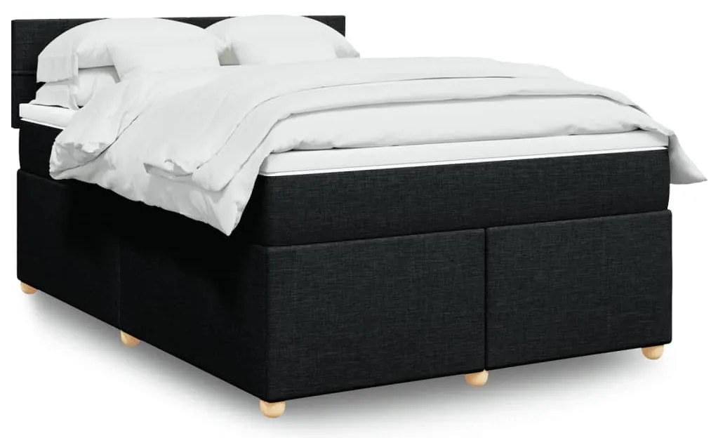 Box spring postel s matrací černá 160x200 cm textil 3289033
