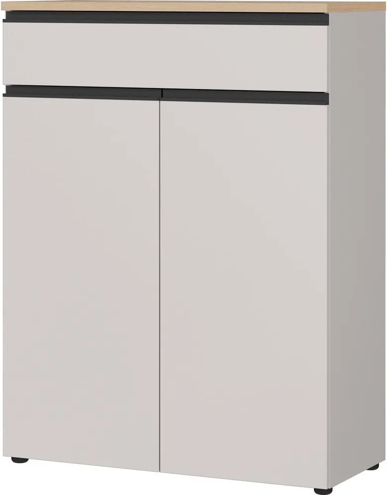 Šedobéžová/ve světle přírodní barvě skříňka 90x120x41 cm Cormano – Germania