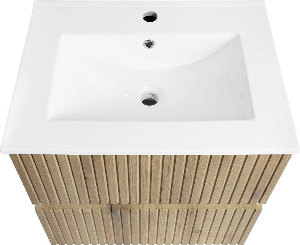 Aqualine Aqualine, PANEDA STRIP umyvadlová skříňka 59,5x55x45,2cm, dub emporio, PN360