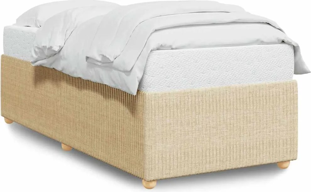 Rám postele bez matrací krémově 90x200 cm textil 3284912