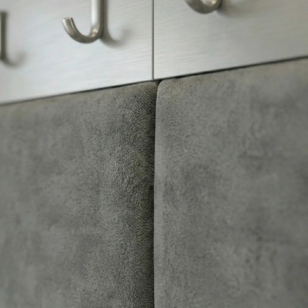 Předsíňová stěna Trinity 9 s čalouněnými panely, 290 cm, grafit/ světle hnědá
