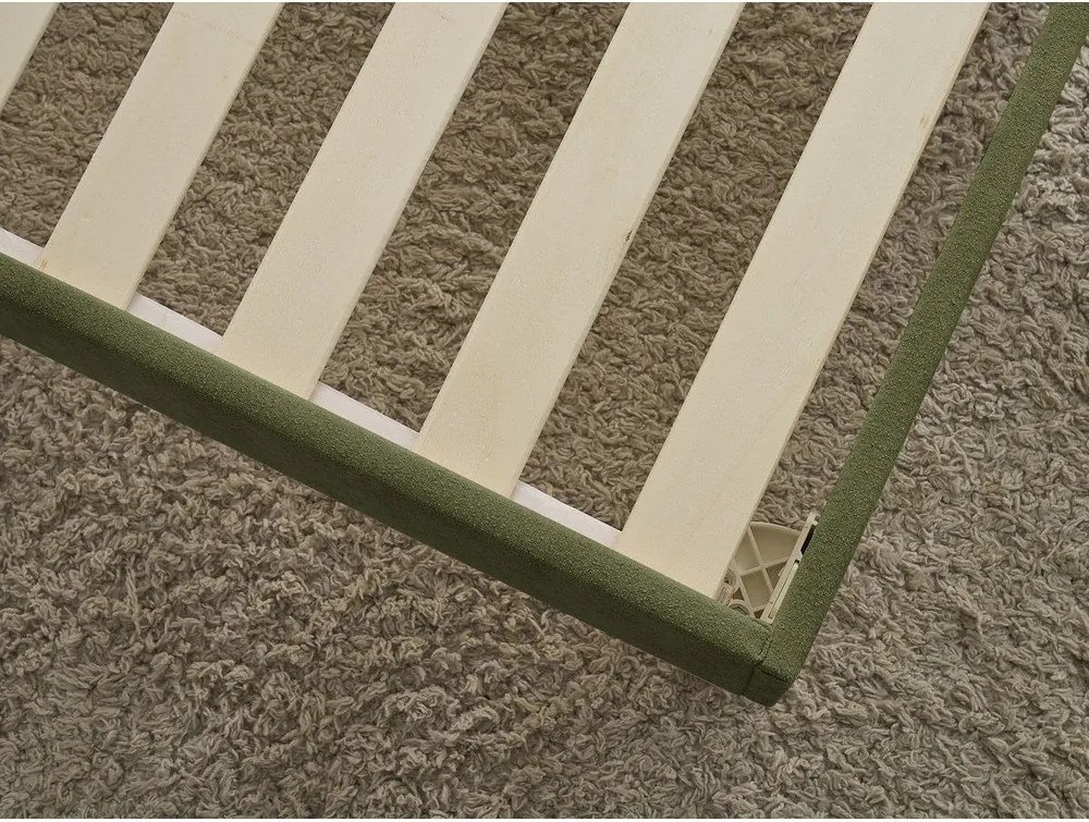 Zelená čalouněná čalouněná dvoulůžková postel s roštem 140x190 cm Mara – Bobochic Paris