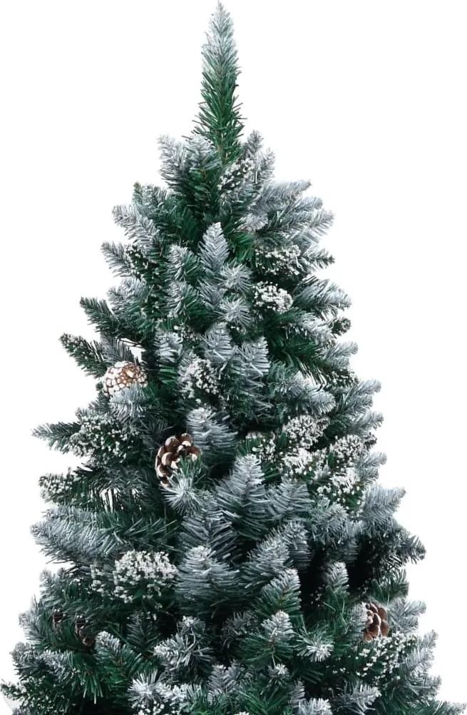 vidaXL Umělý vánoční stromek LED osvětlení sada koulí a šišky 210 cm [3077618] Barva: zlatá