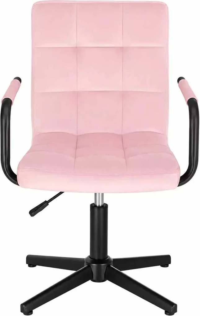 LuxuryForm DESIGN Otočná židle VERONA BLACK VELUR na černém kříži - růžová