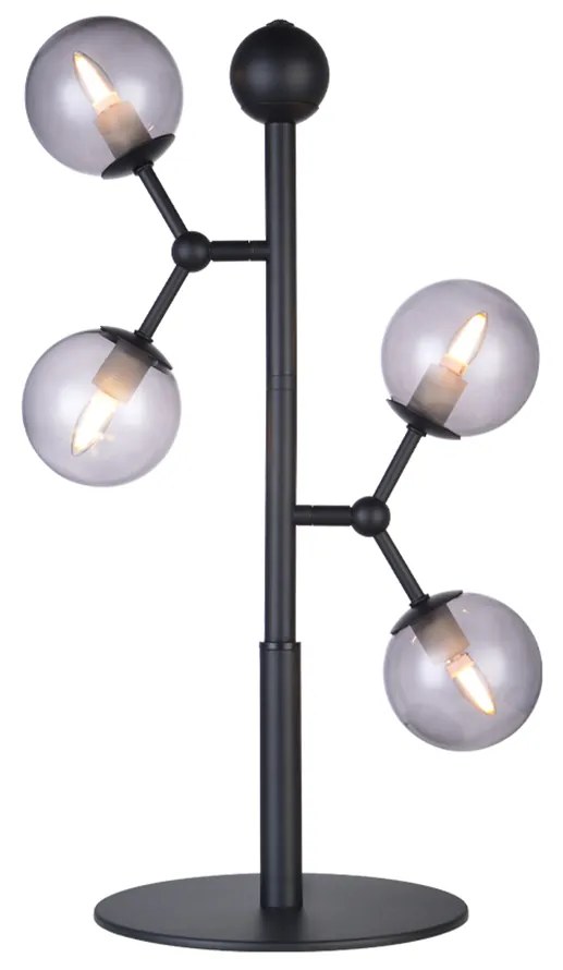 Halo Design 740109 stolní lampa Atom kouřová/černá, 4L, 52cm