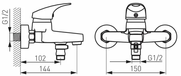 FERRO - Vanová baterie ONE lesklý chrom