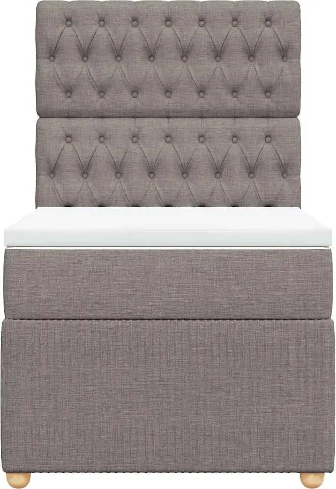 Box spring postel s matrací taupe 100 x 200 cm textil 3294278