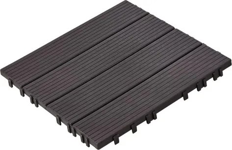 zámkové palubkové dlaždice 10 balení 30,5 × 30,5 cm vodotěsné pro verandu tmavě hnědá