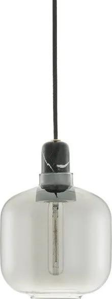 Závěsná lampa Amp kulatá kouřová černá