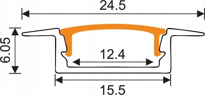 LED profil zapuštěný 1m hliníkový bílý pro sadu LED pásků