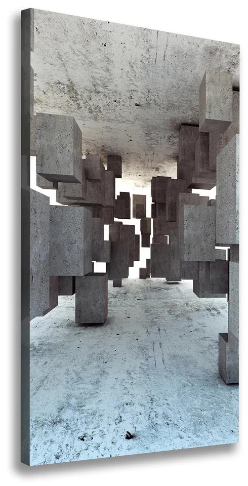 Wallmuralia Foto obraz na plátně Krychle v betonu 70x140 cm