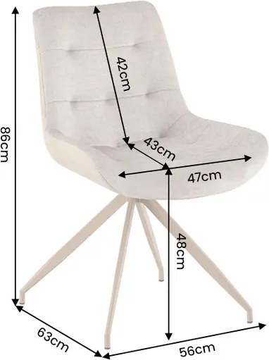 Designová židle Amiyah šampaňská / béžová