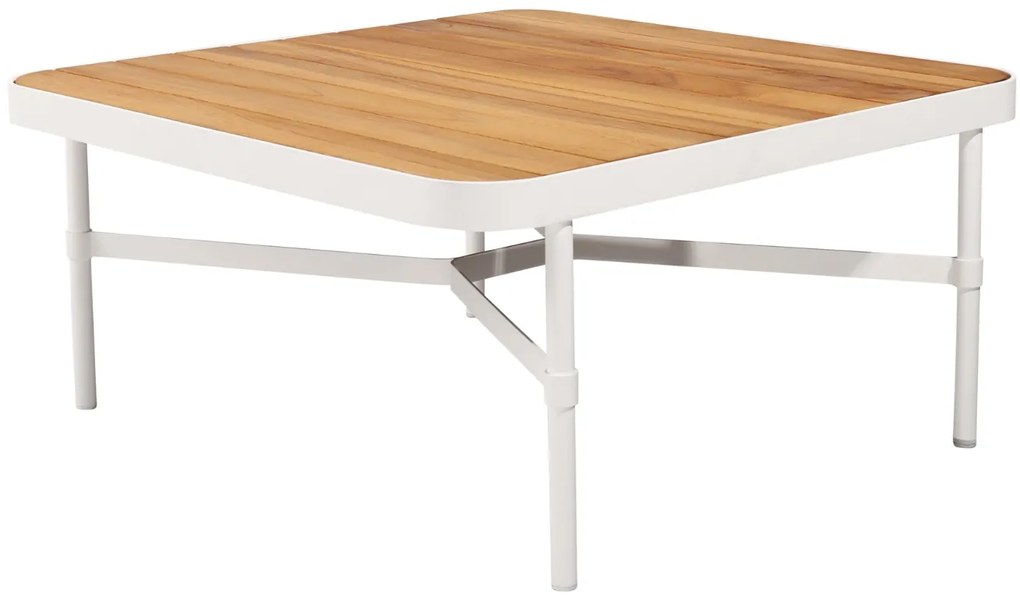 OnaDnes -20% Bílý teakový zahradní konferenční stolek No.100 Mindo 83,5 x 83,5 cm