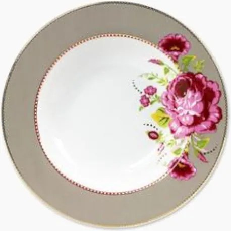 Pip Studio Floral Polévkový talíř khaki 21,5cm