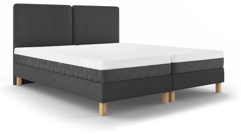 Tmavě šedá čalouněná dvoulůžková postel s roštem 160x200 cm Lotus – Mazzini Beds
