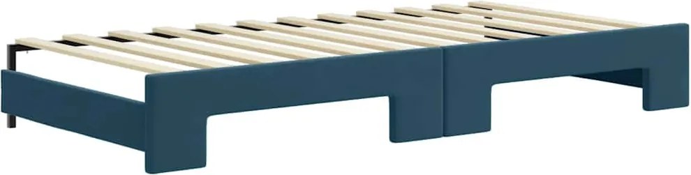 Válenda s přistýlkou a zásuvkami modrá 90 x 200 cm samet 3196976