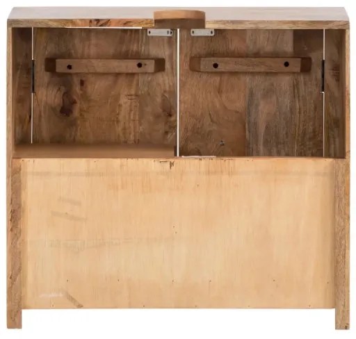 furniture-nabytek.cz - Masivní skříňka pod umyvadlo Delmar Mango, lakovaná, hnědá – 67×30×61 cm