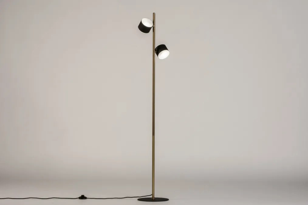 Stojací minimalistická lampa Sentino Black and Gold