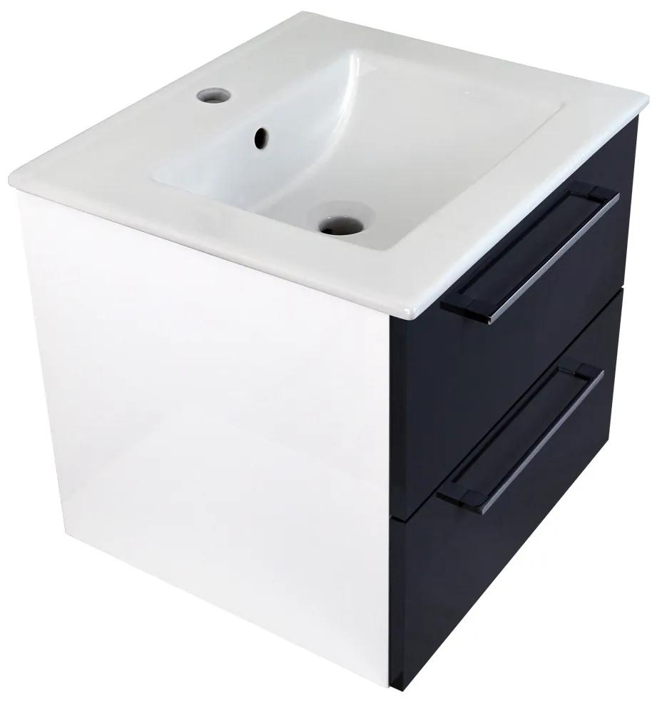 BPS-koupelny Koupelnová skříňka s keramickým umyvadlem Viki A 50 - antracit