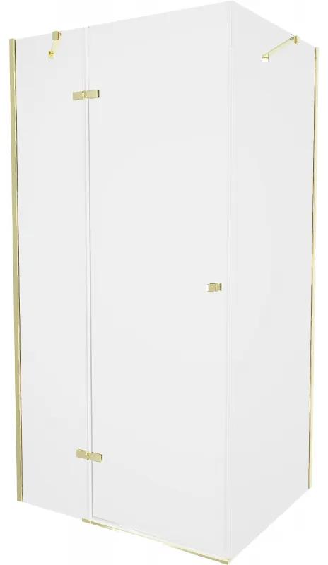 Mexen Roma sprchový kout s otočnými dveřmi 90 x 80 cm, Průhledné, Zlatá - 854-090-080-50-00