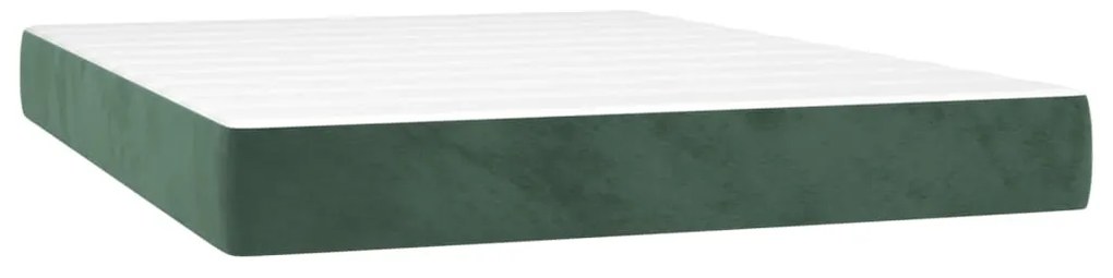 Taštičková matrace tmavě zelený 140 x 200 x 20 cm samet,  347811
