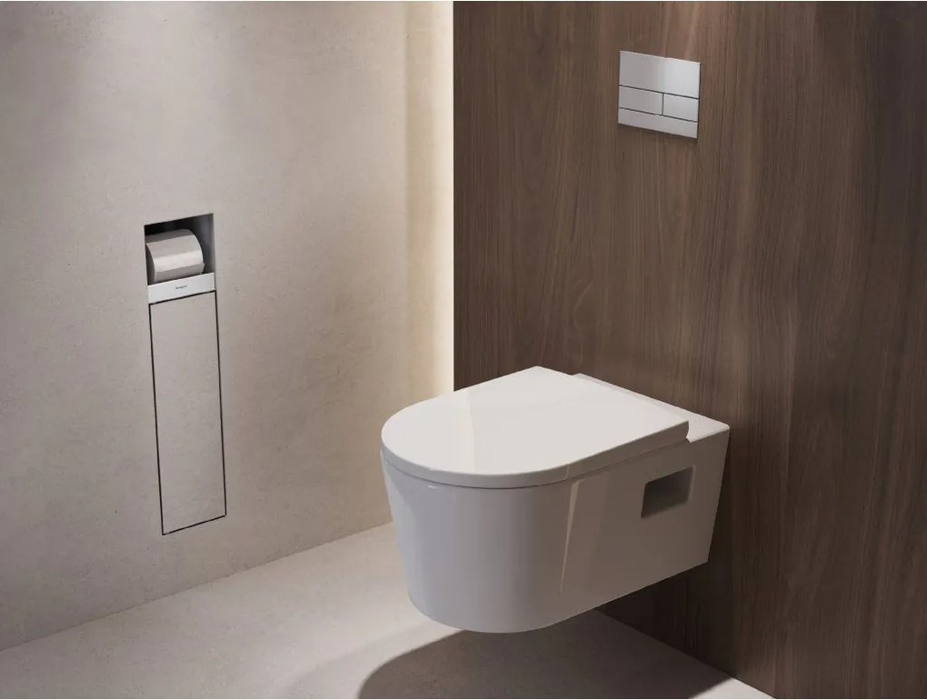 Hansgrohe XtraStoris Rock, wc kartáč na vestavbu s držákem na toaletní papír, nerez, HAN-56062800