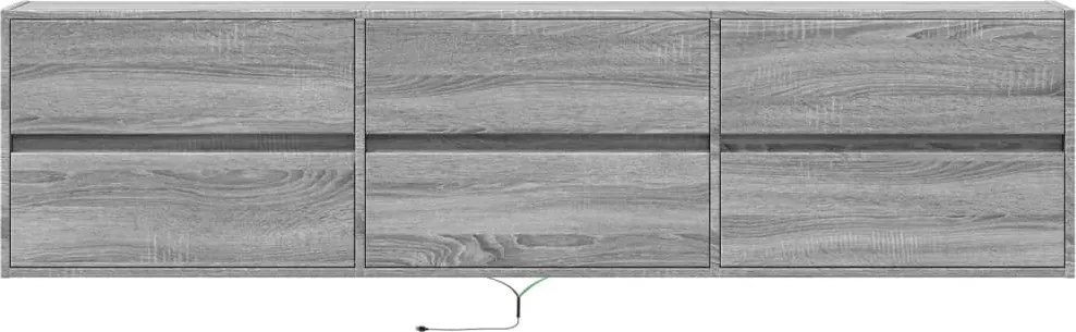 Nástěnná TV skříňka s LED šedá sonoma 180 x 31 x 45 cm 3307938