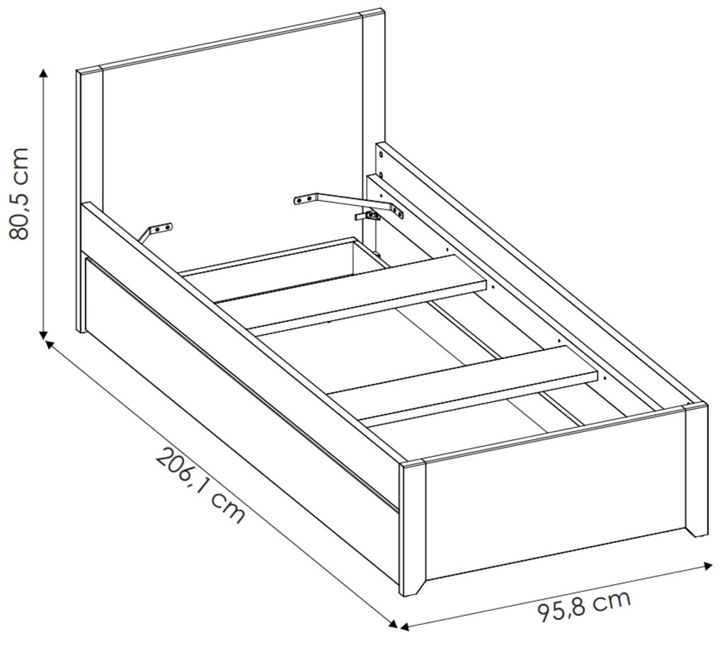 Sconto Postel ANGEL 90 dub craft bílý, 90x200 cm
