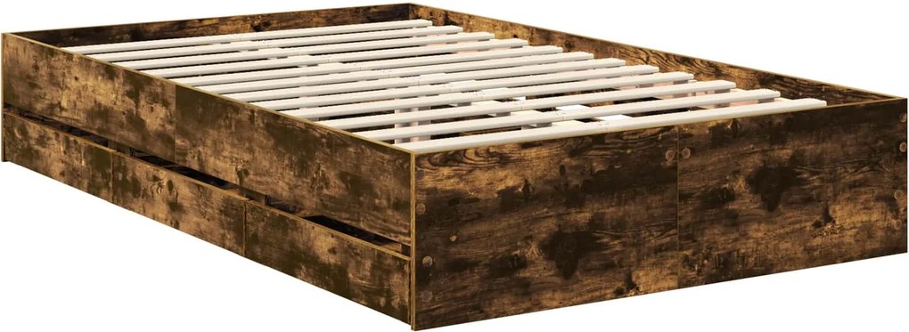 Rám postele s čelo Kouřový dub 120 x 190 cm Inženýrské dřevo 3411142
