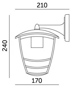Venkovní nástěnné svítidlo TEVIO KD 1xE27/60W/230V IP54 černá