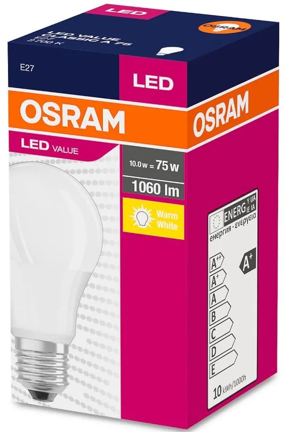 Žárovka LED 11,5W/827 E27 Value Cl A 75 Fr