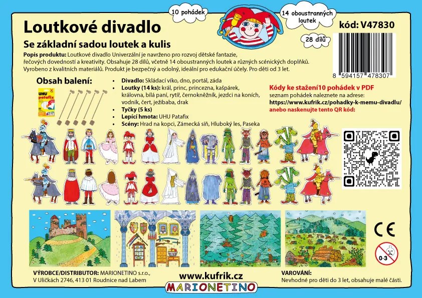 MARIONETINO – Loutkové divadlo univerzální (14 loutek)