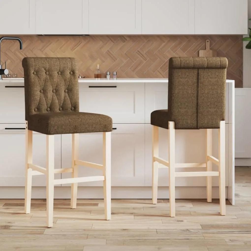 vidaXL Barové židle 2 ks masivní kaučukové dřevo a textil [4006219] Barva: krémová