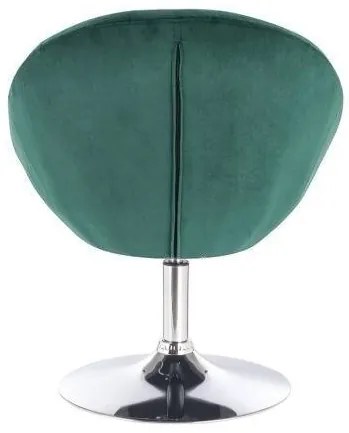 LuxuryForm DESIGN Otočné křeslo VERA VELUR na stříbrném talíři - zelené