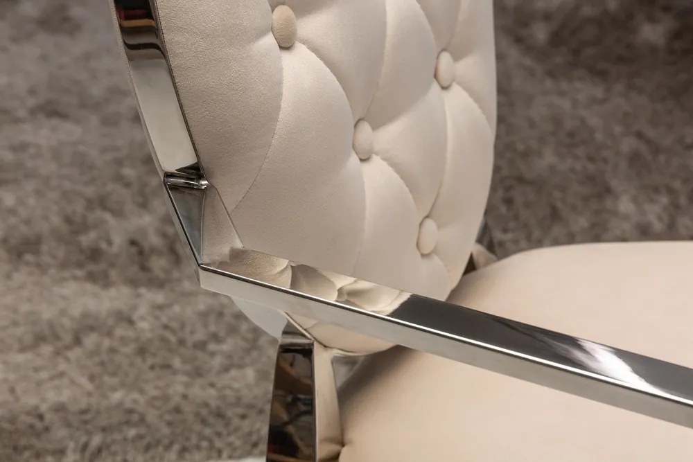 Designová židle s opěrkami Rococo II béžová