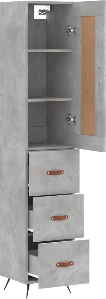 Skříň highboard betonově šedá 34,5x34x180 cm kompozitní dřevo 3200173