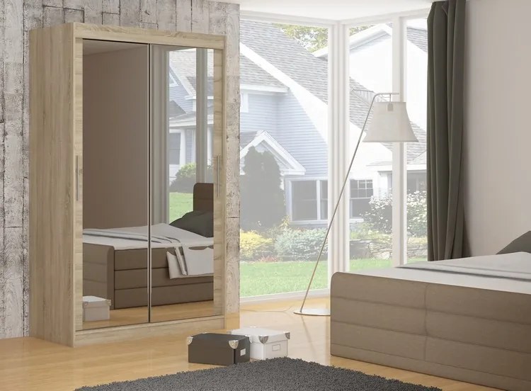 ADRK Furniture Posuvná skříň s zrcadlem ETTORE 180 ADRK-SW-ETT-S-180