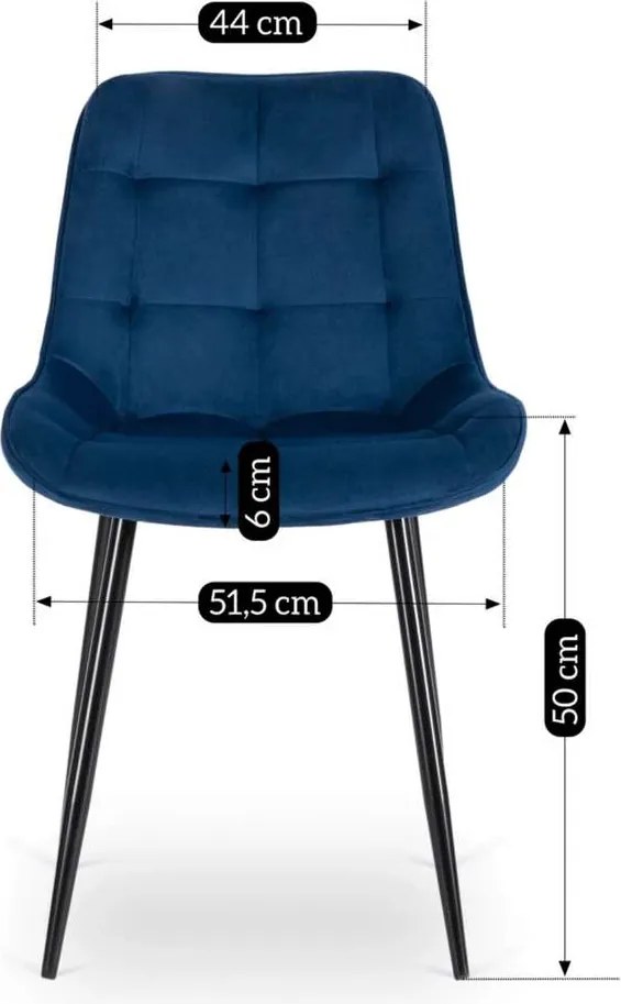 Jídelní židle Zuto Velvet, modrá