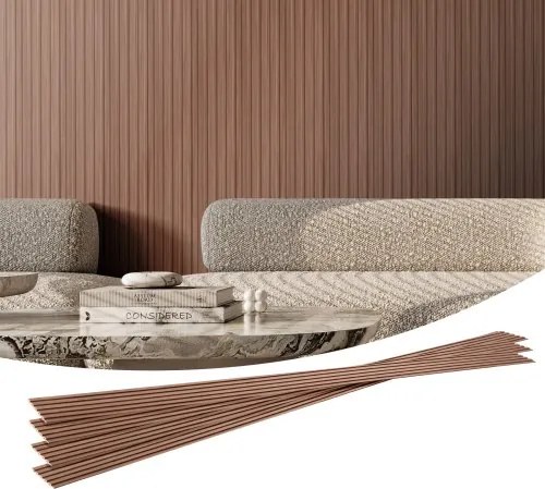 dřevěné lamelové akustické panely 8 KS 243,8 × 15,2 cm WPC pro moderní stěnu šedý dub