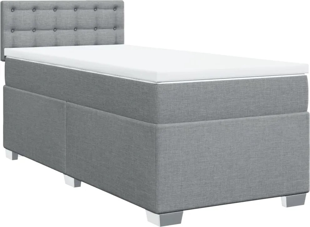 Box spring postel s matrací světle šedá 90x200 cm textil 3285785