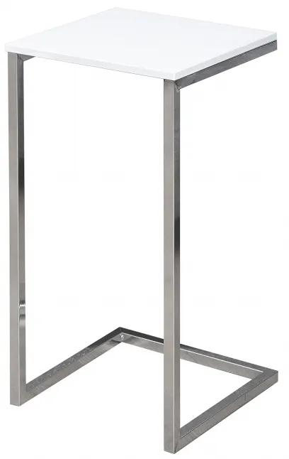 Inviro Odkládací stolek ATEO 60 cm, bílá/stříbrná