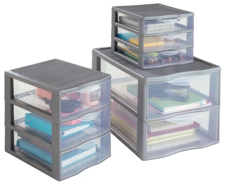 SUNDIS Úložný box se 2 zásuvkami, antracit, OFFICEMIX A4