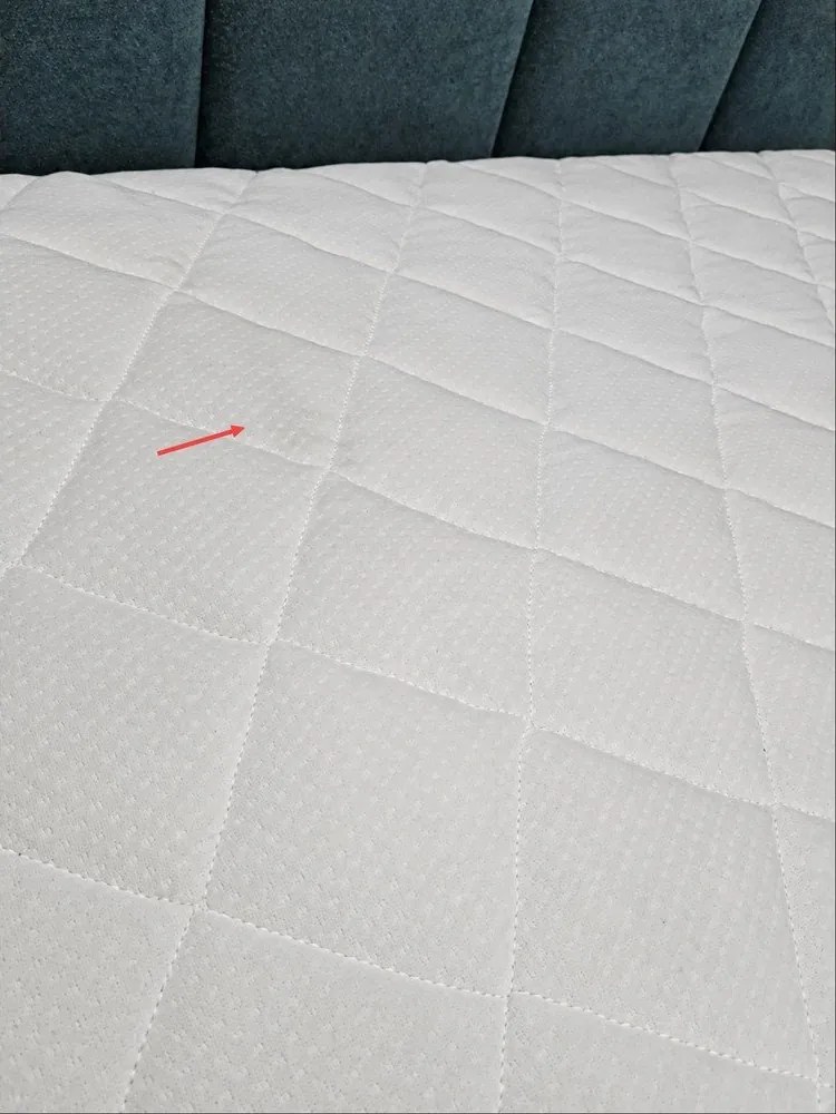 Modrá čalouněná dvoulůžková postel s úložným prostorem s matrací/s topperem 180x200 cm Elva Bold Line - II. jakost – Bonami Selection