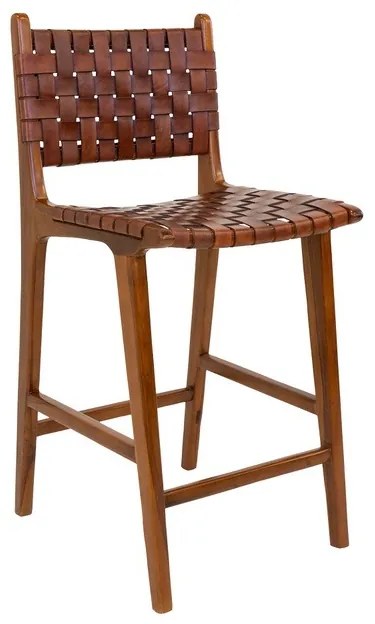 Designová barová židle Jamison hnědá kůže