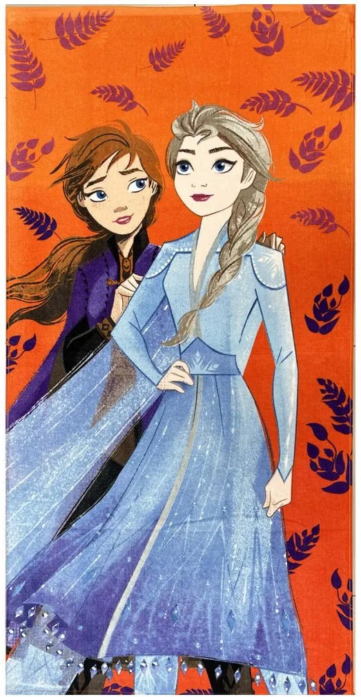 Bavlněná plážová osuška Ledové království - Frozen - motiv Anna a Elsa - 100% bavlna s gramáží 320 g/m² - 70 x 140 cm