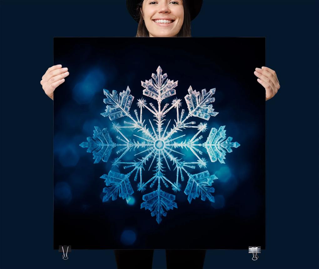Plakát - Mandala ledová sněhová vločka FeelHappy.cz Velikost plakátu: 120 x 120 cm