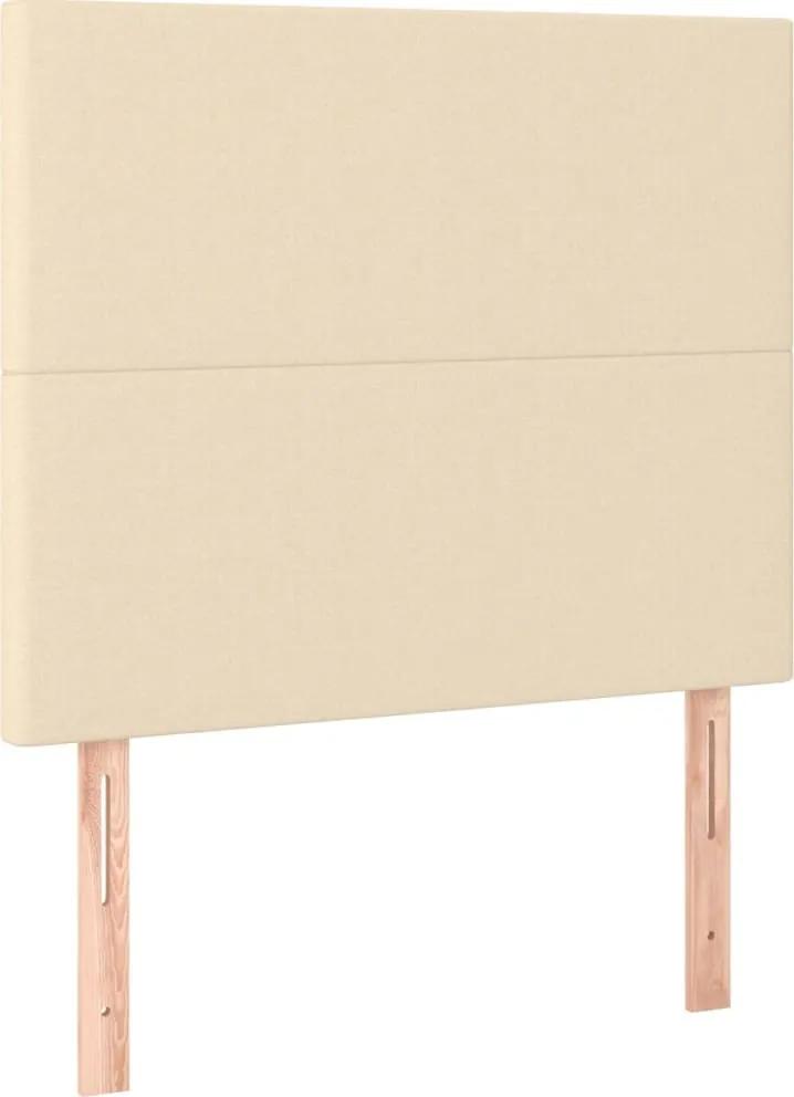 vidaXL Box spring postel s matrací 90x200 cm textil [3131246] Barva: krémová