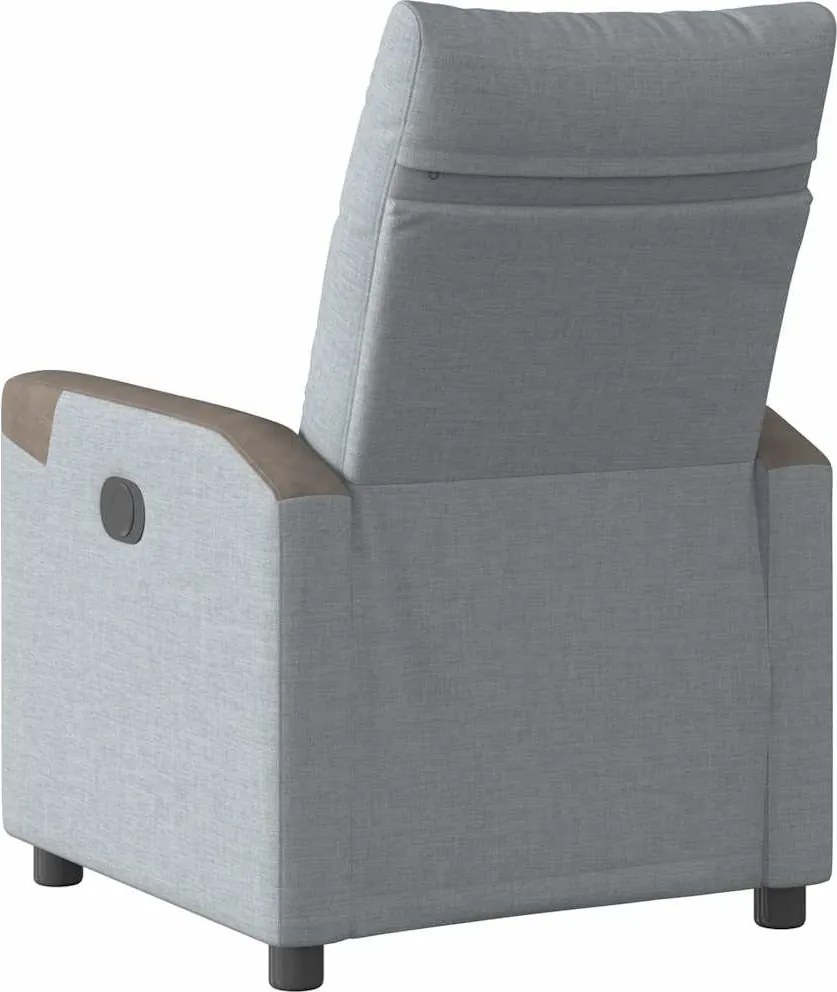 Elektrické polohovací křeslo světle šedé textil 3324080