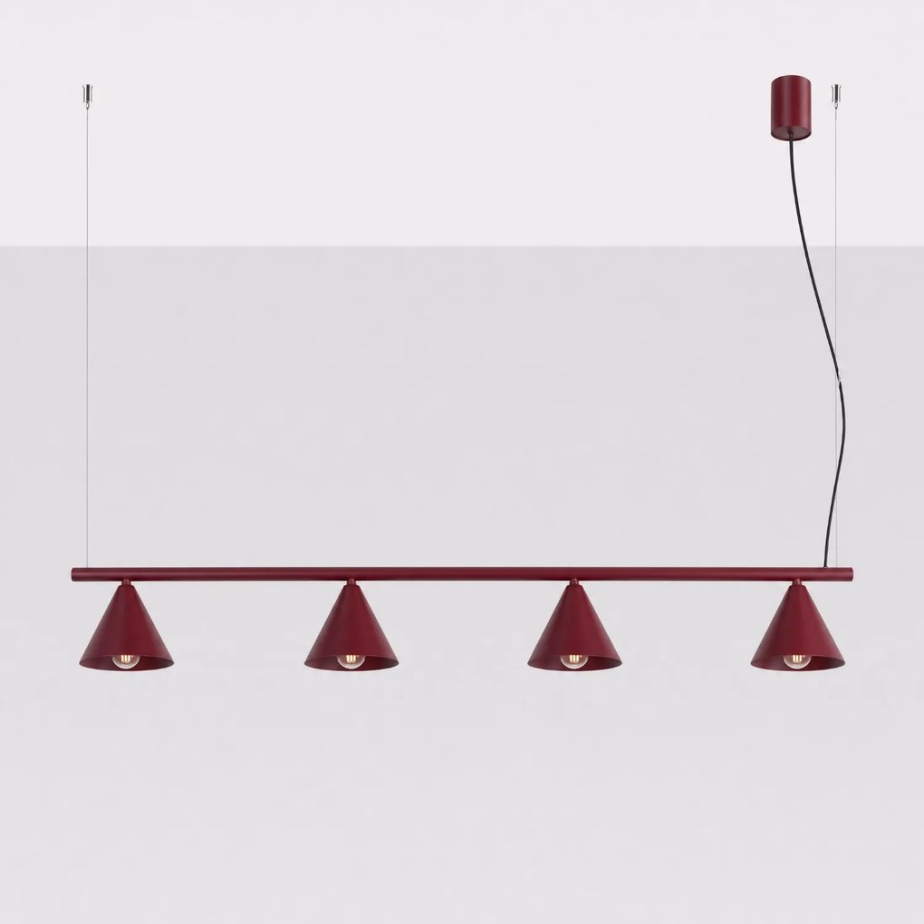 Sollux Lighting Lustr NOX 4L bordó