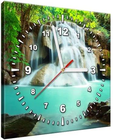 Tištěný obraz s hodinami Vodopád v Thajsku 30x30cm ZP1969A_1AI